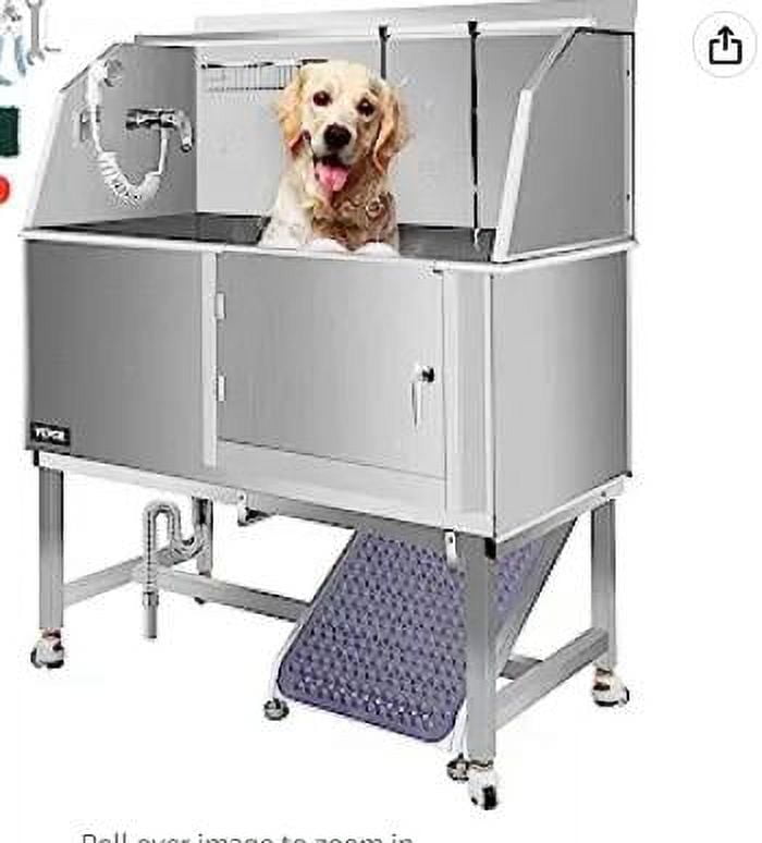 Dog Grooming Tub, 50" Pet Wash Station, Professional Stainless Steel ...