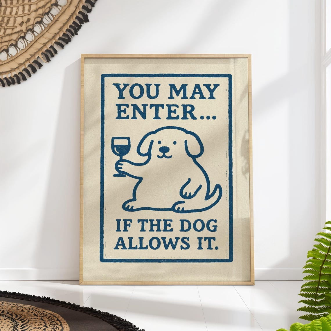 Dog Guest Wall Art Funny Home Entry Sign Print You May Enter If The Dog ...