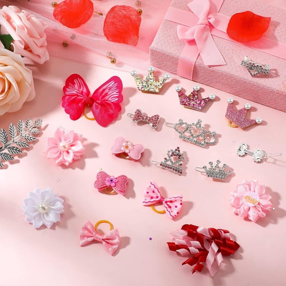 Dog Hair Bows Hair Clips Barrettes Princess Style Bow for Cat Party ...