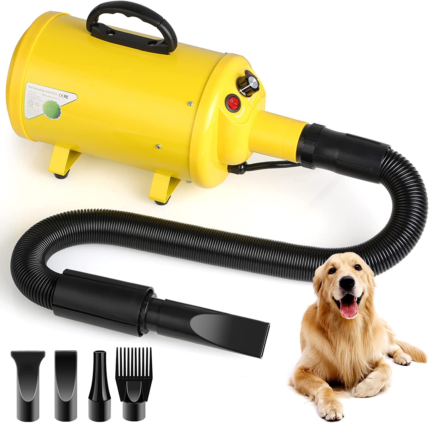 Dog Hair Dryer, 3.8HP 2800W Pet Grooming Blower for Large Dogs Hair ...