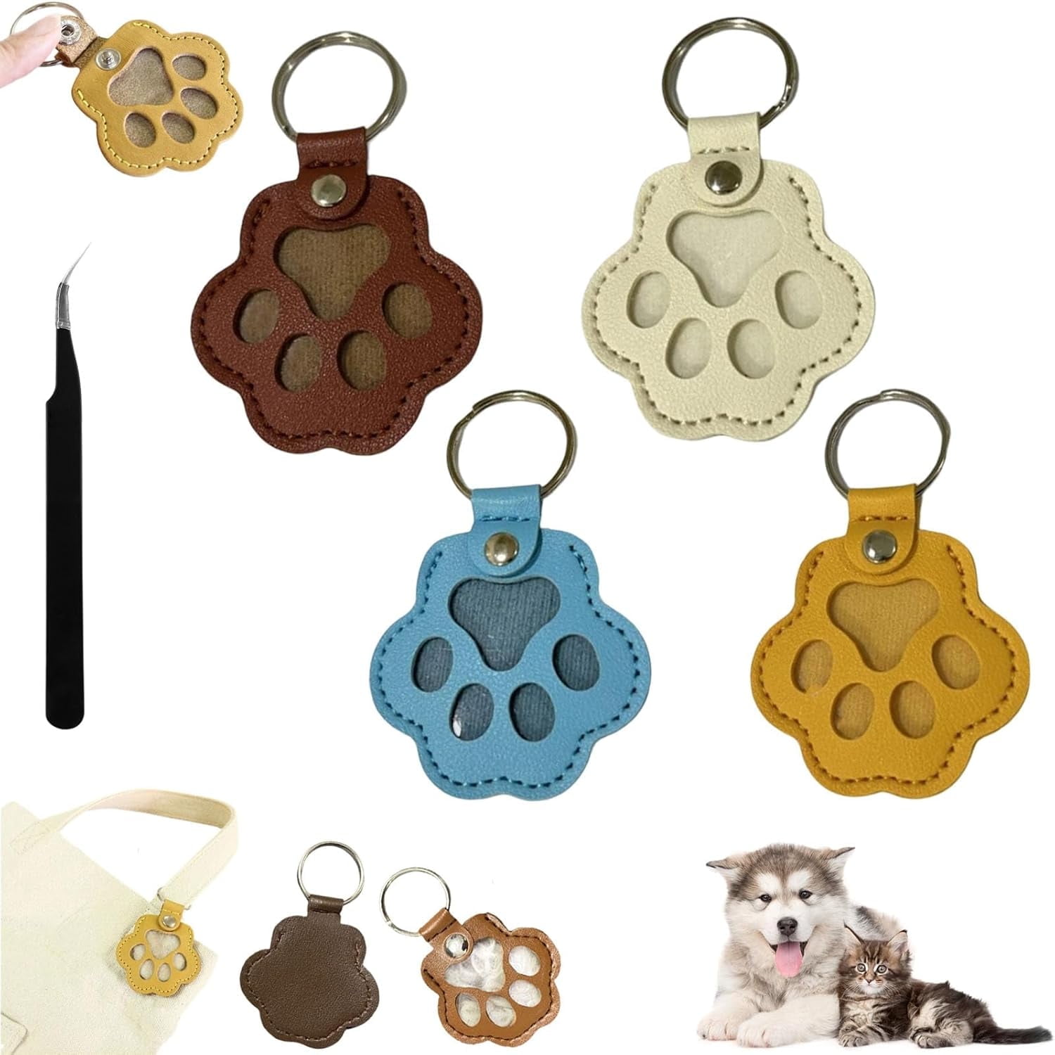 Dog Hair Keychain,New Cute Pet Hair Keepsake Keychain,Creative Cat and ...