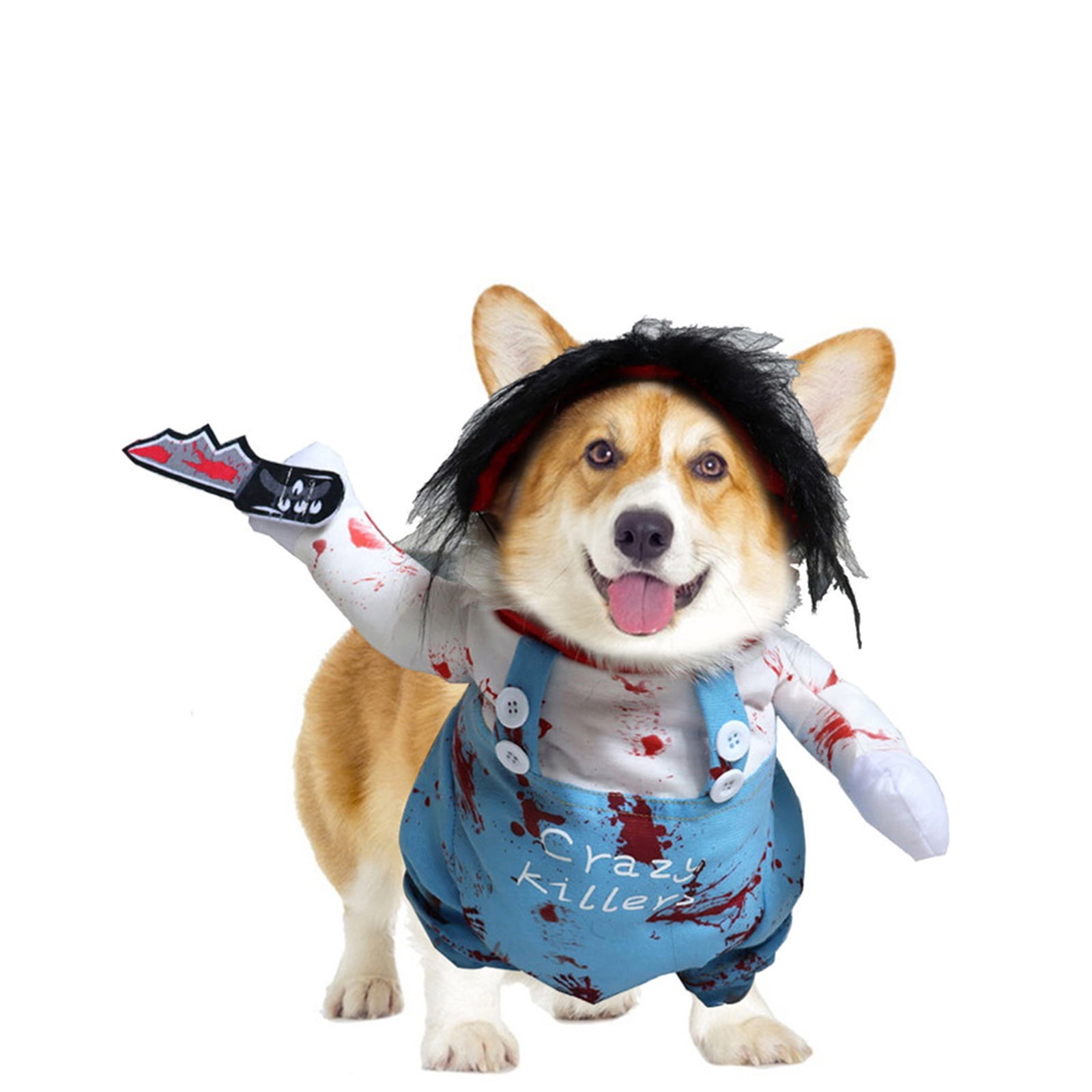 Dog Halloween Cosplay Costume, Chucky Dog Costume, Deadly Doll Bloody ...