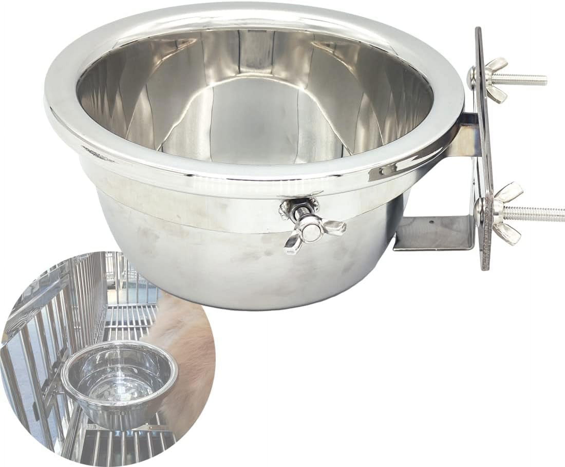 Dog Hanging Crate Bowl, Sturdy Stainless Kennel Water Bowl Food Feeder ...