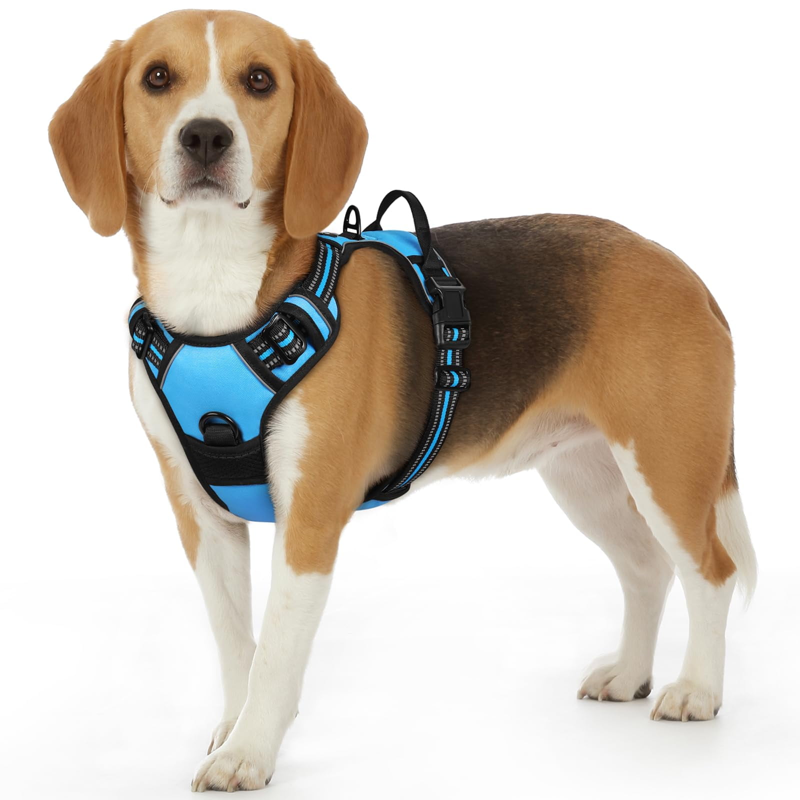 Dog Harness for Large Dogs, No Pull Service Vest with Reflective Strips and Control Handle ...