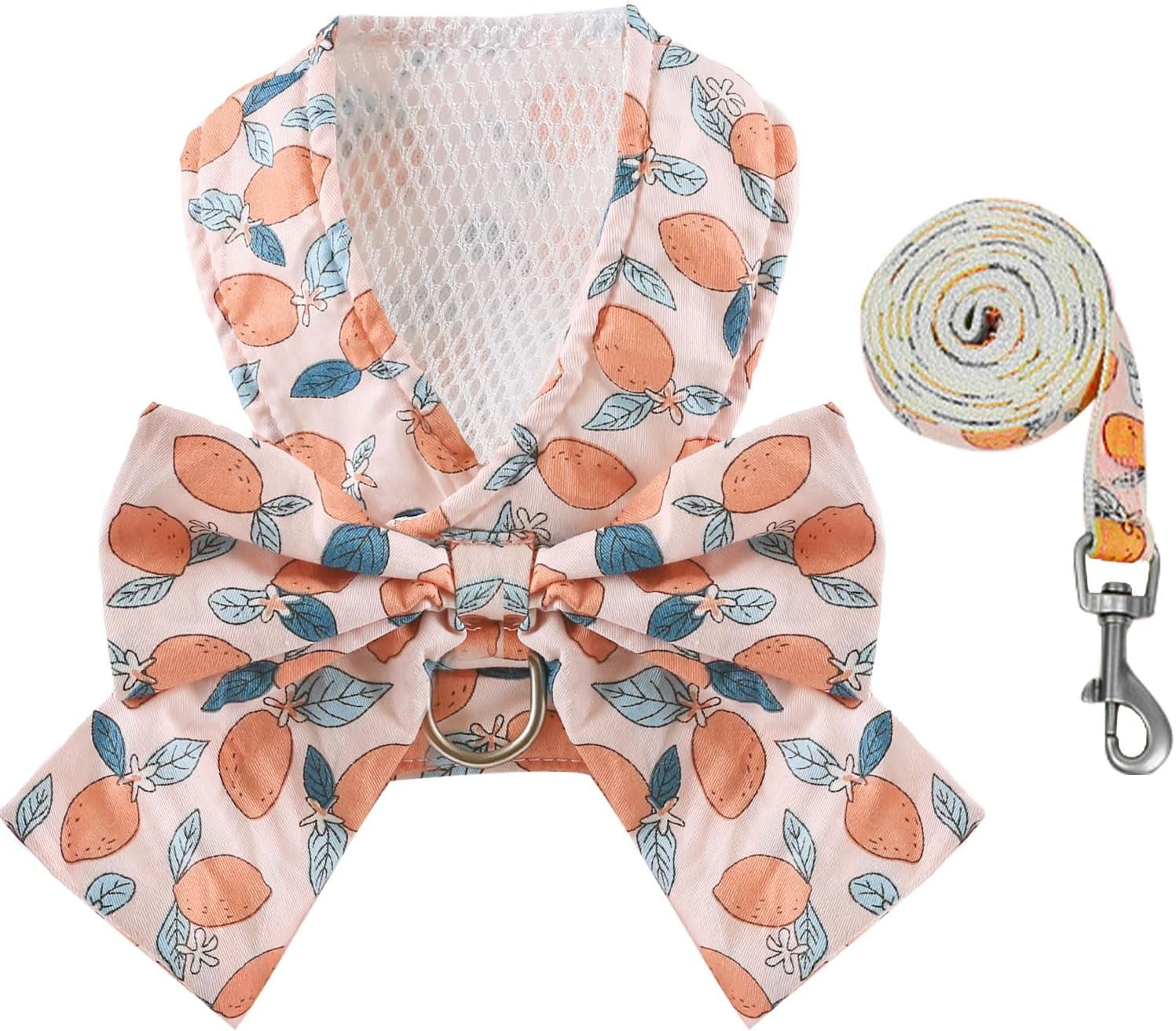 Dog Harness and Leash Set with Bow Knot No Pull Pet Floral Harness with ...