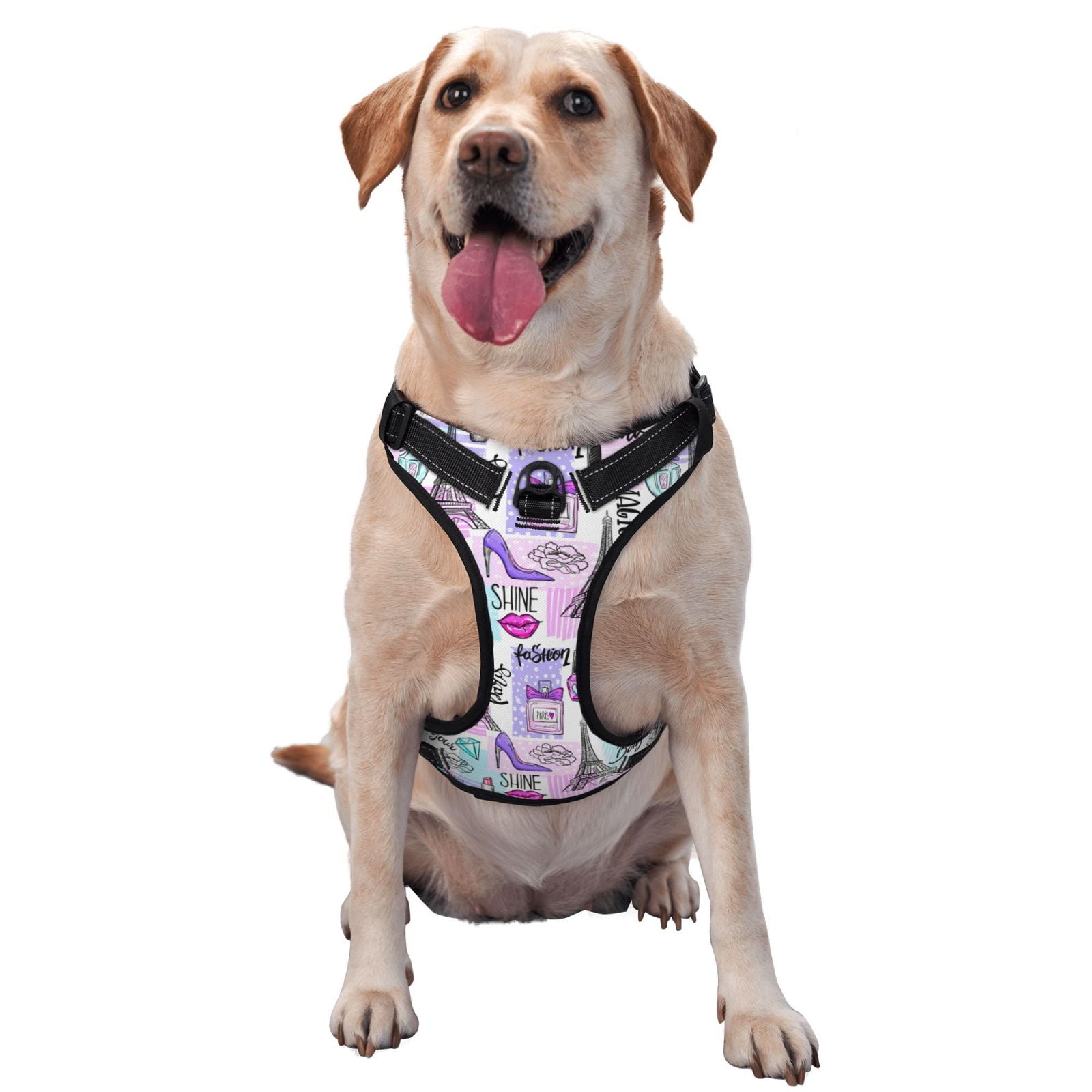 Dog Harness for Small to Large Dogs - Eiffel Tower and Hearts No Pull ...