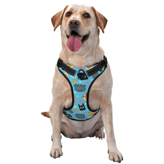 Dog Harness Small Medium Large Sized Dog - Abstract Cute Cartoon Cat ...