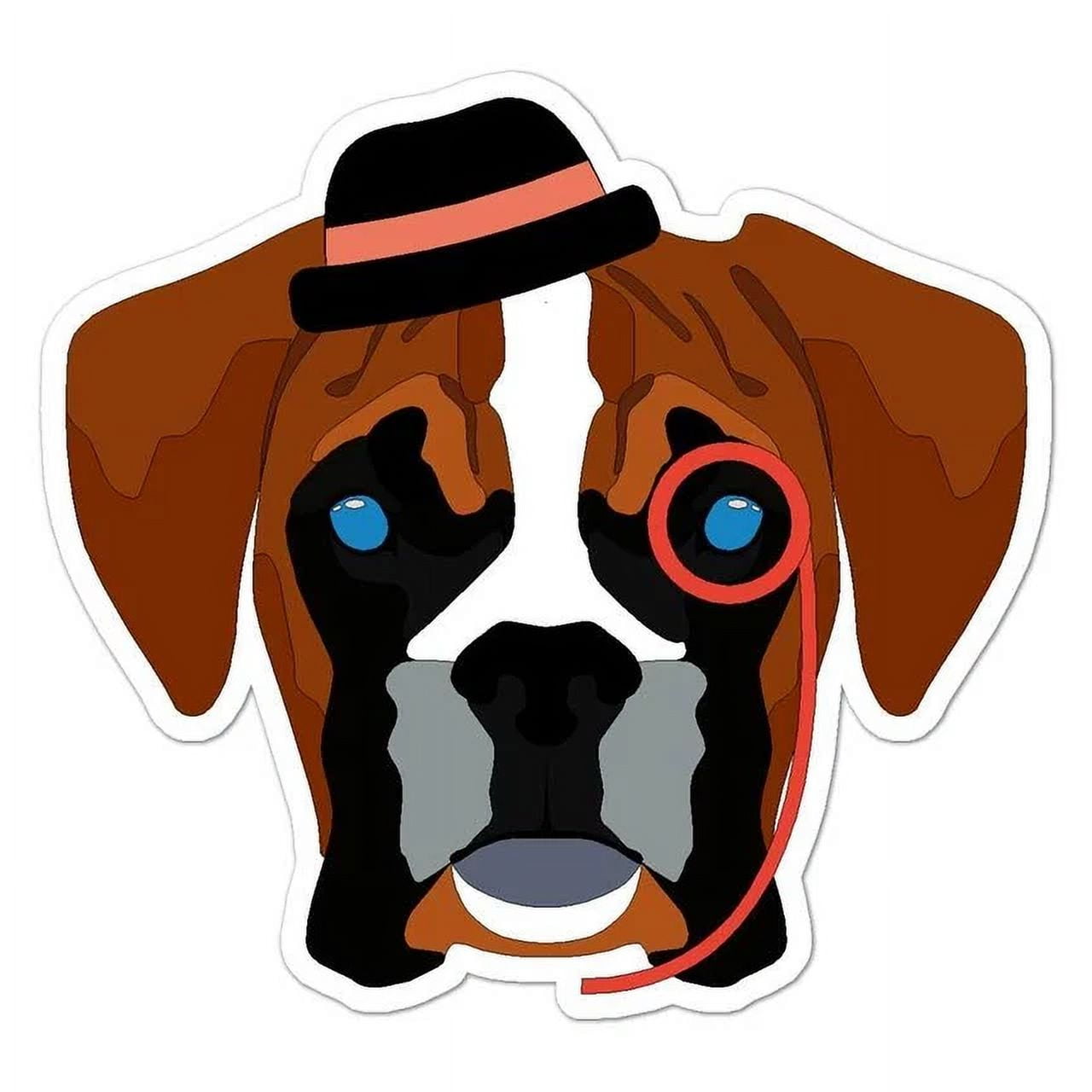 Dog Hat Monocle Sticker Indoor Outdoor Phone Decal Water Bottle ...
