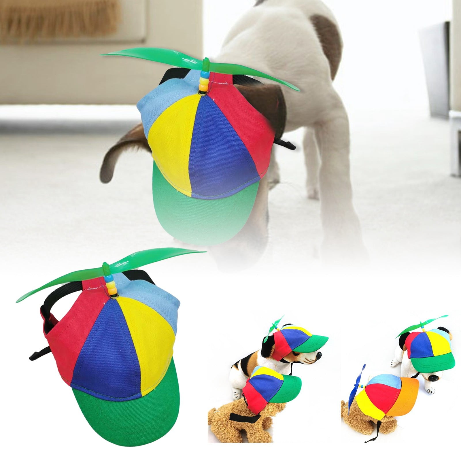 Dog Hats with Funny Propeller, Rainbow Propeller Top Hats, Double ...