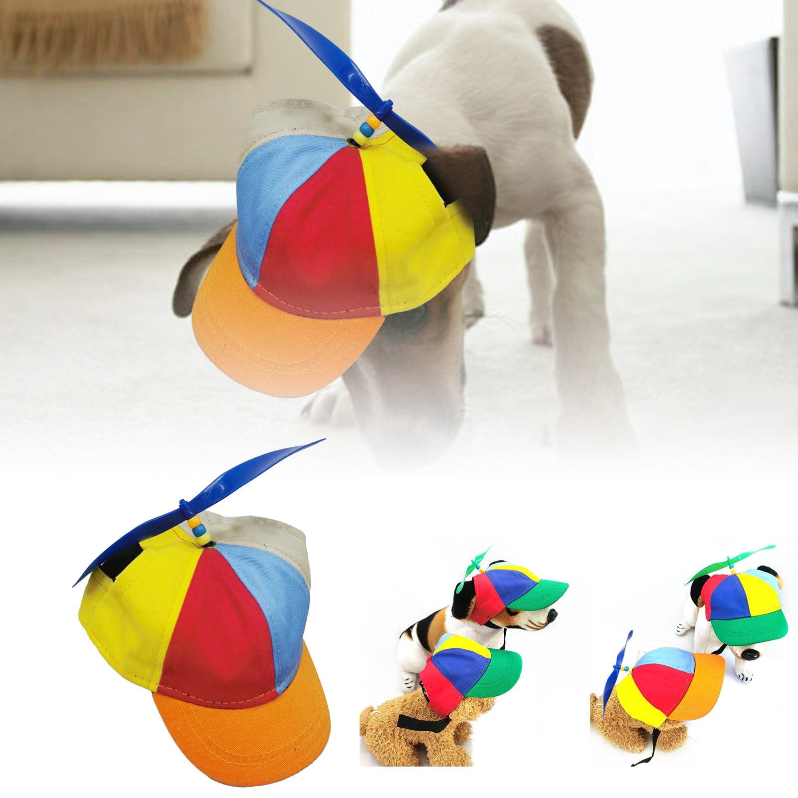 Dog Hats with Funny Propeller, Rainbow Propeller Top Hats, Double ...