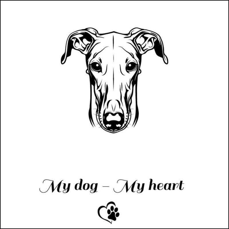 My Dog - My Heart - Greyhound - Gallery-Wrapped Canvas Wall Art for Dog ...