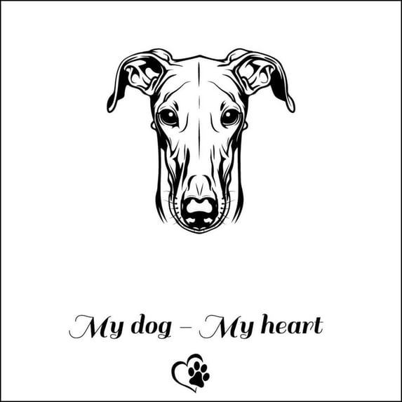 My Dog - My Heart - Greyhound - Gallery-Wrapped Canvas Wall Art for Dog ...