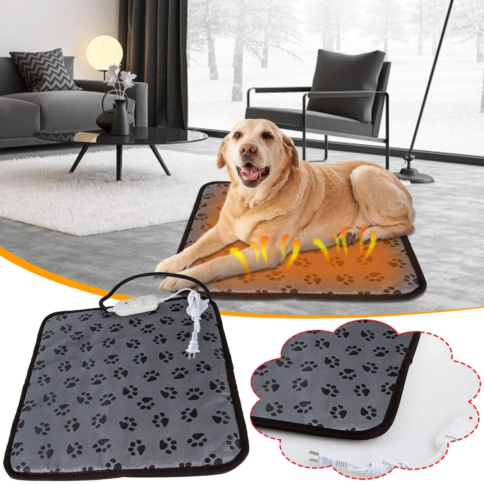 Dog Heating Pad for Large Dog Bed Indoor,Waterproof Pet Heated Mat, Cat ...