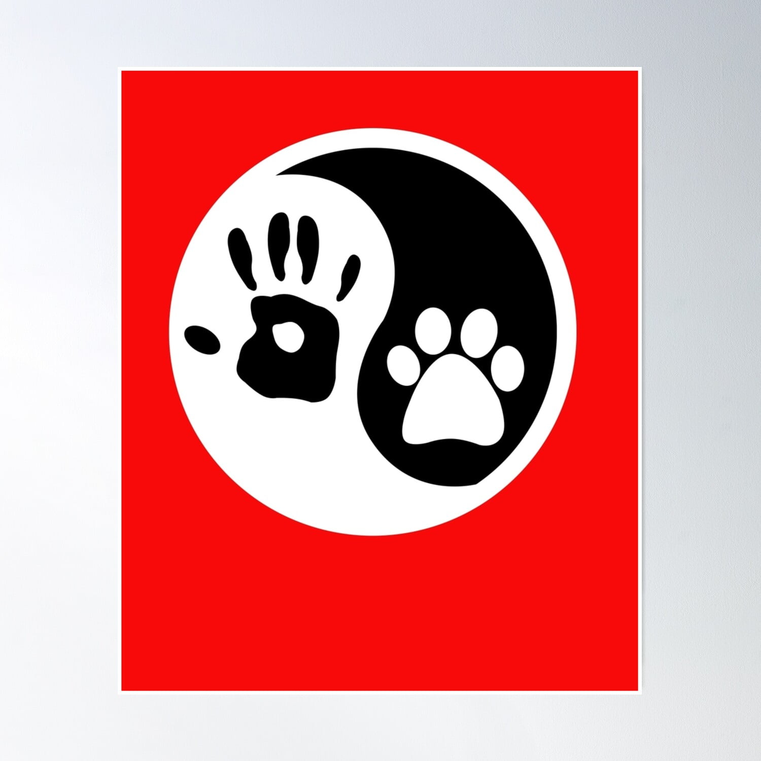 Dog Hippie Ying Yang Poster Wall Art, Modern Wall Decor, 12x18 UNFRAMED ...