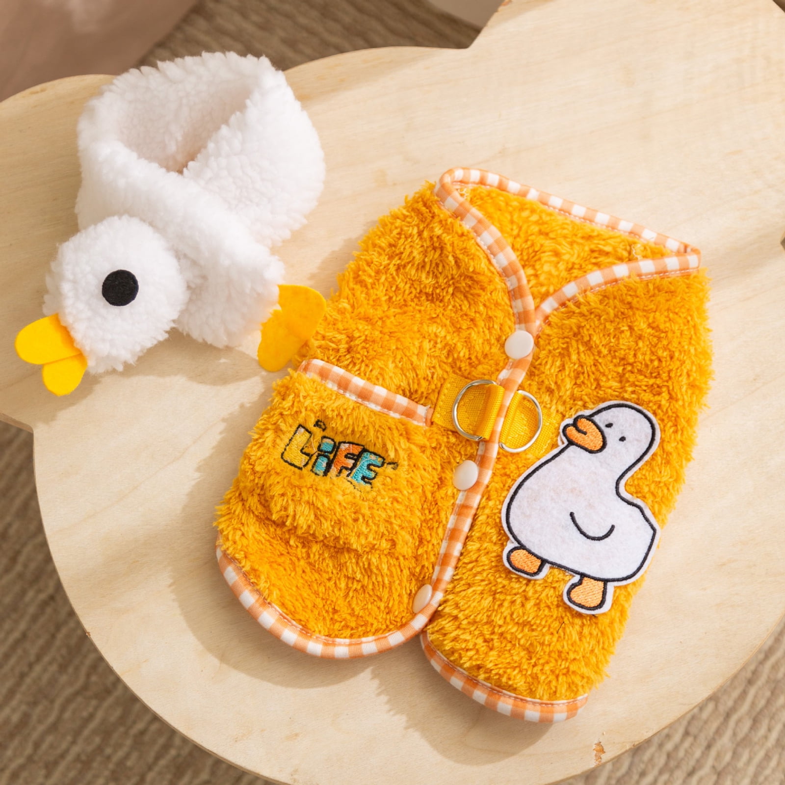 Dog Hooded Vest with Infinity Scarf, Plush Fabric for Maximum Warmth ...