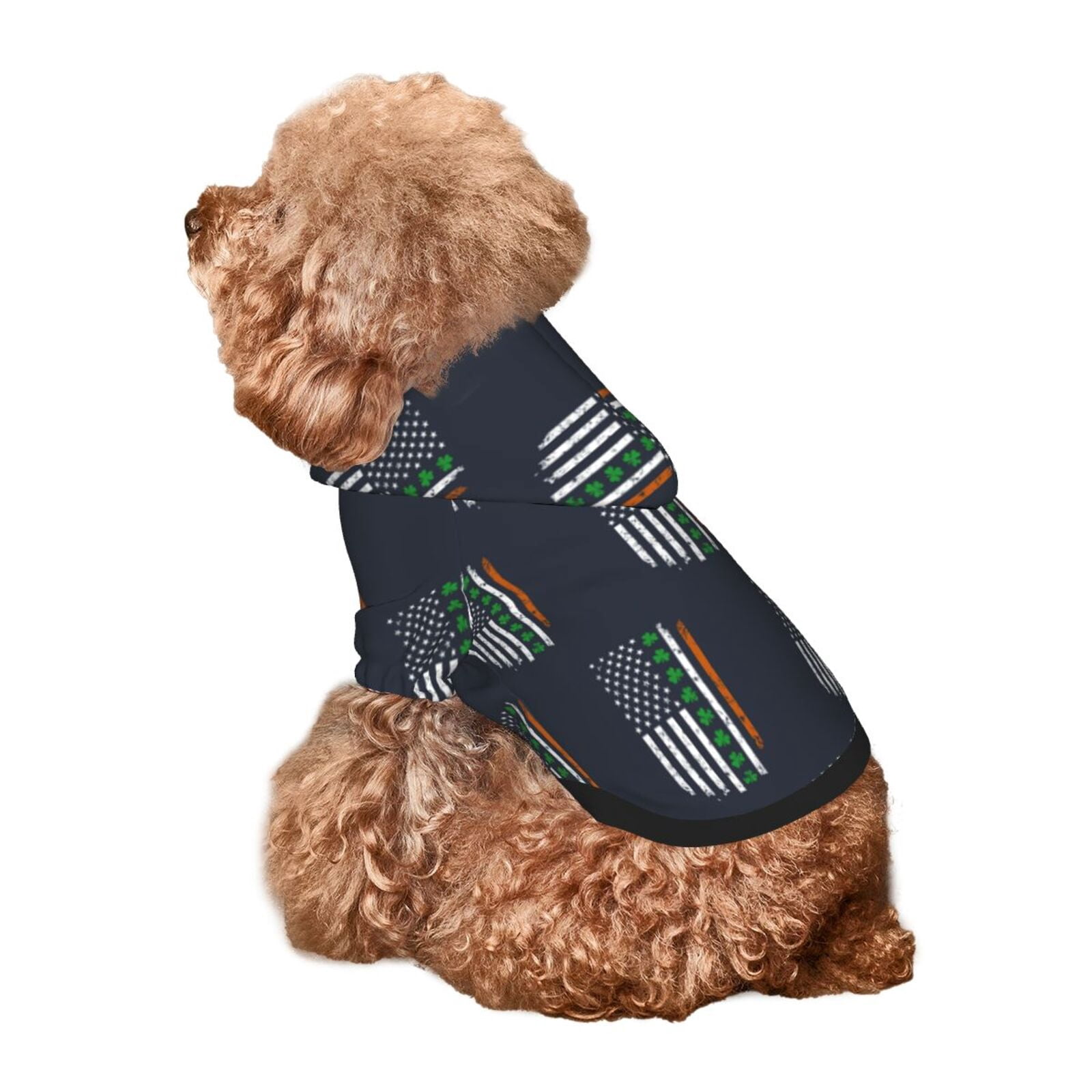 Dog Hoodie America Irish Flag Dog Winter Clothes for Small Dogs Pet ...