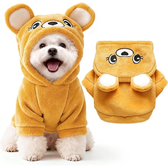Dog Hoodie with Bear Ears Fleece Dog Sweater for Small Dogs French ...