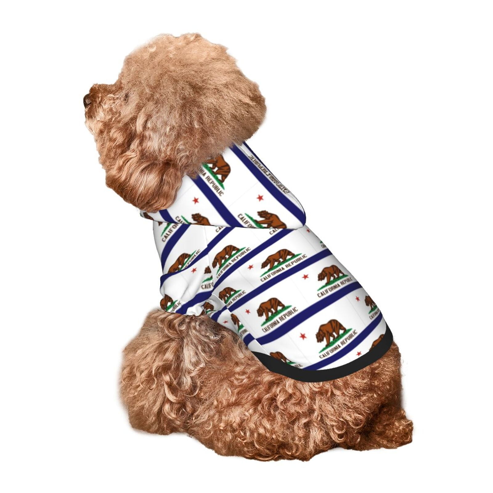 Dog Hoodie Blue California Republic Flag Dog Winter Clothes for Small ...