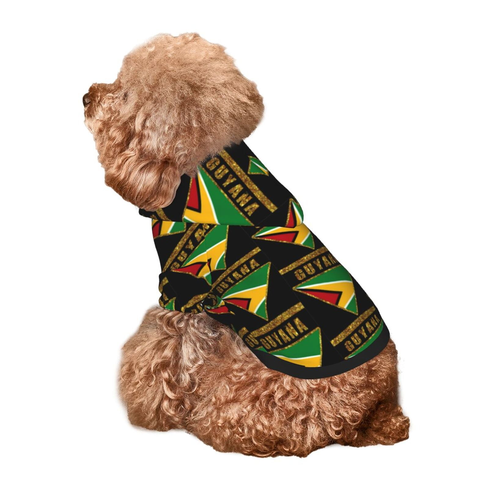 Dog Hoodie Golden Guyana Flag Dog Winter Clothes for Small Dogs Pet ...