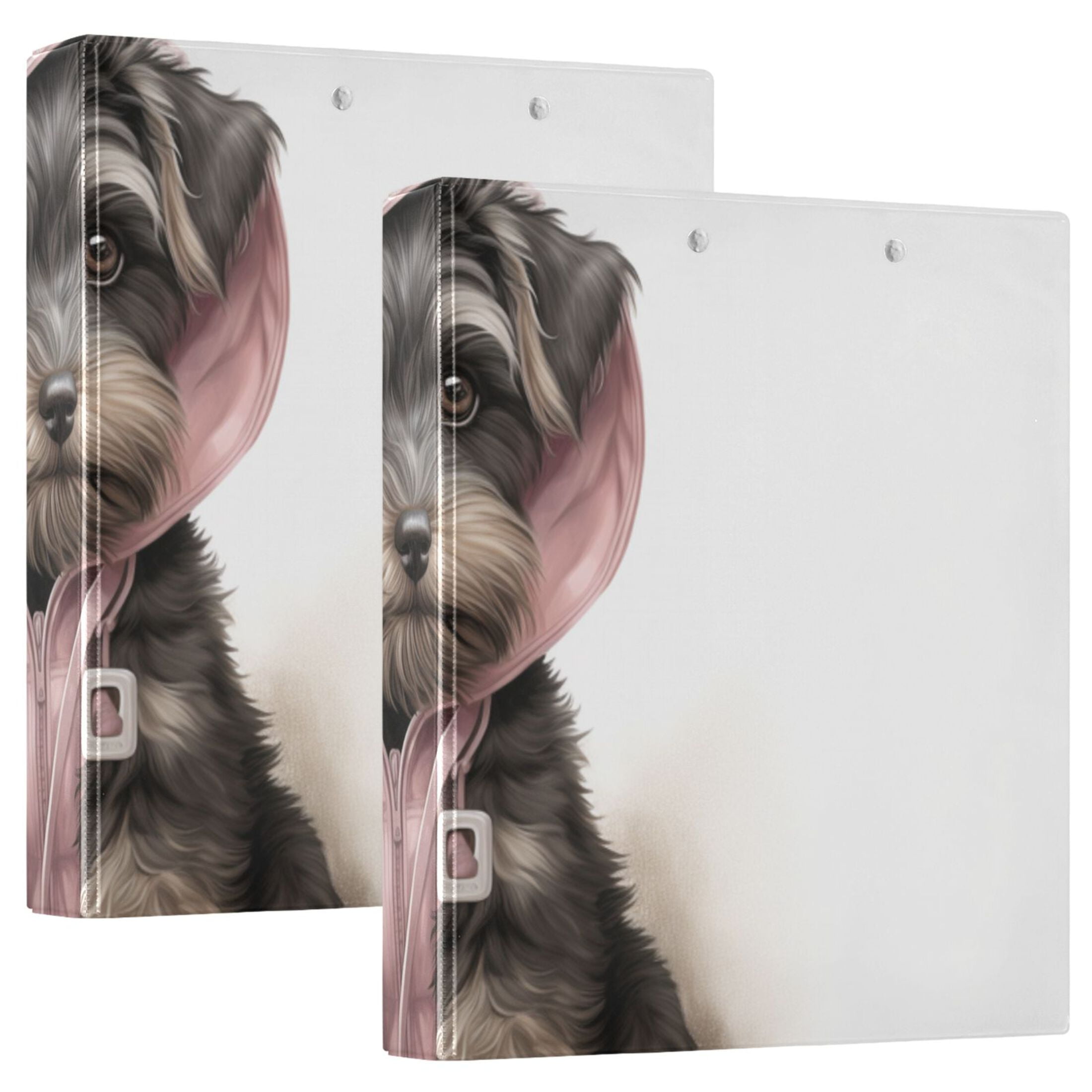 Dog Hoodie Pink File Folder 3 Ring Binders 1.5 inch Hardcover File ...