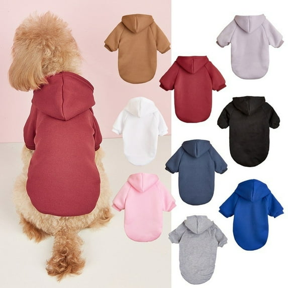 Dog Hoodie Sweatshirt Winter Warm Fleece Lined Puppy Hooded Sweater ...