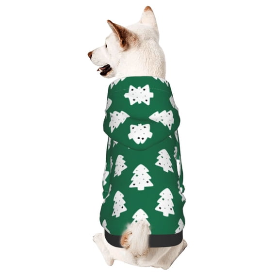Dog Hoodie Sweatshirts Green Christmas Tree Pet Clothes Hoodies with ...