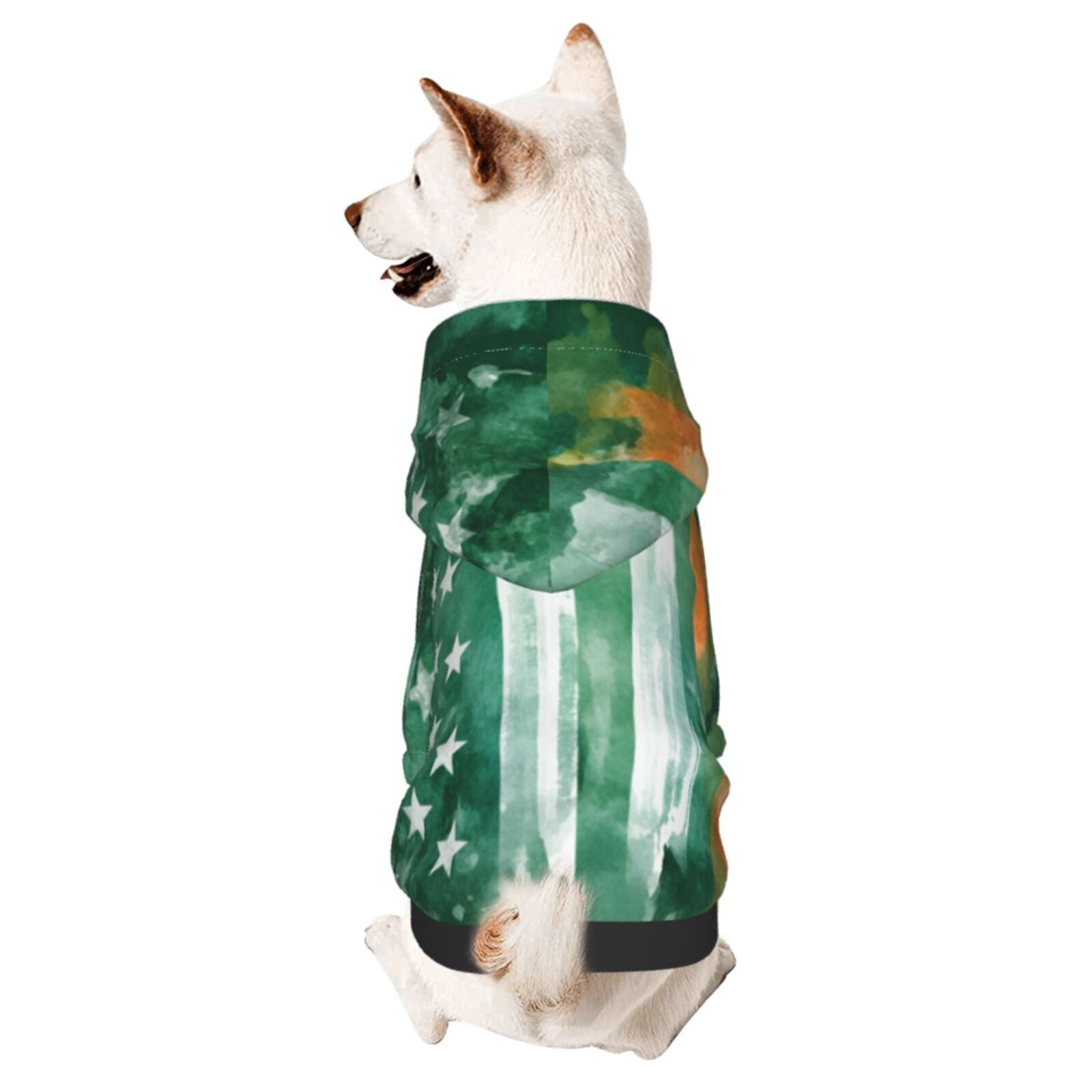 Dog Hoodie Sweatshirts Irish America Flag Pattern Pet Clothes Hoodies ...
