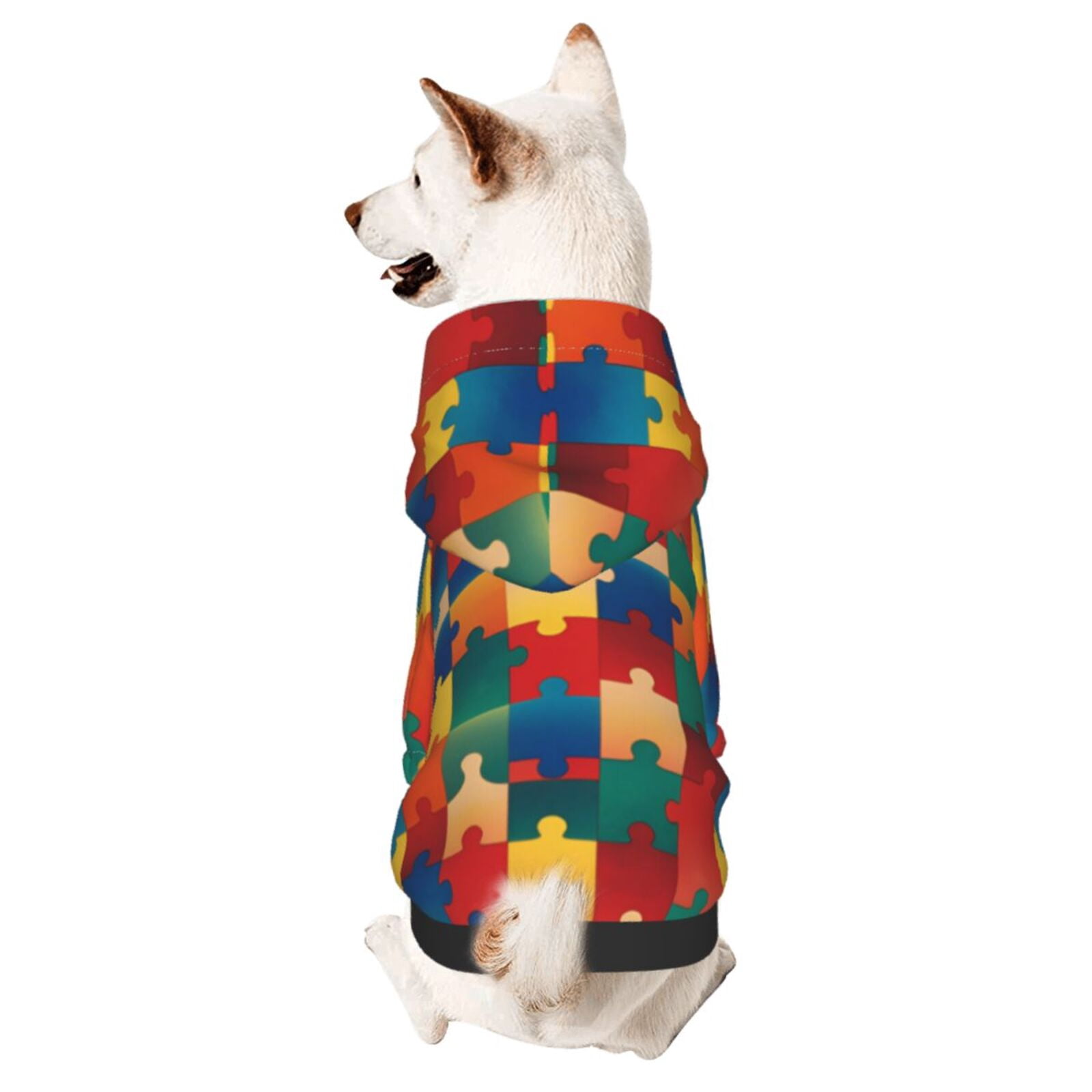 Dog Hoodie Sweatshirts Puzzle Piece Autism Awareness Pet Clothes ...