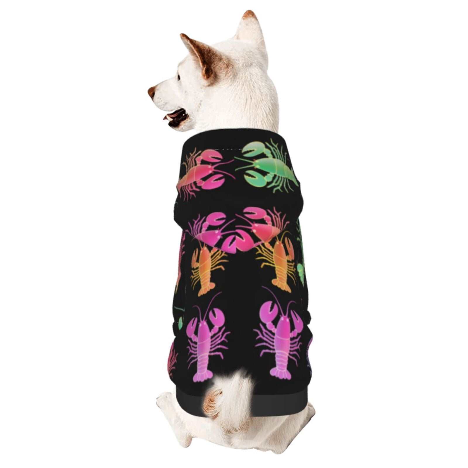 Dog Hoodie Sweatshirts Tie Dye Crawfish Tropical Pet Clothes Hoodies ...