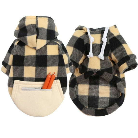 Dog Hoodie for Large Dogs Sweater Plaids Coat Dog Apparel Spring Dog ...