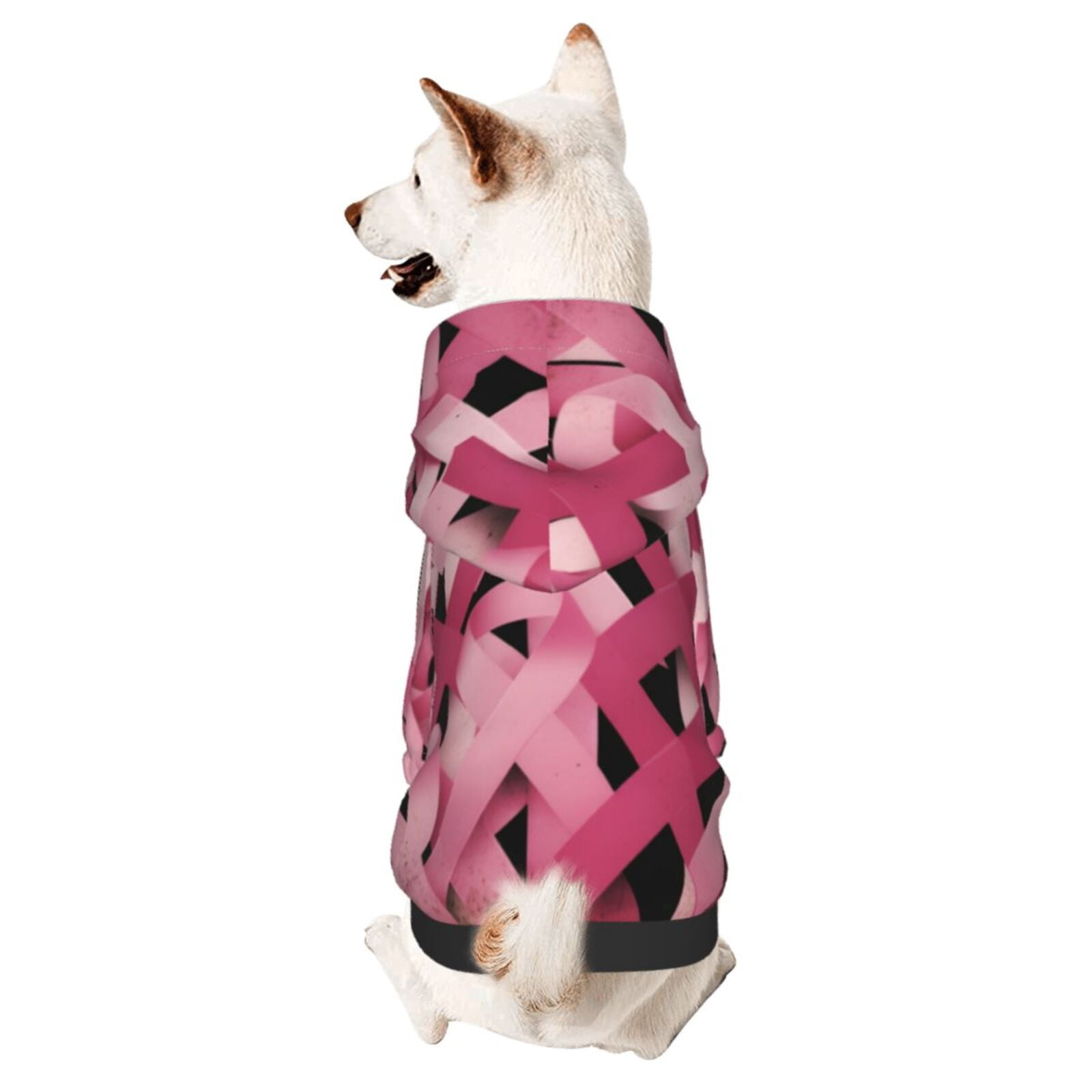 Dog Hoodies Sweatshirts Breast Cancer Awareness Ribbon Small Dogs Puppy ...