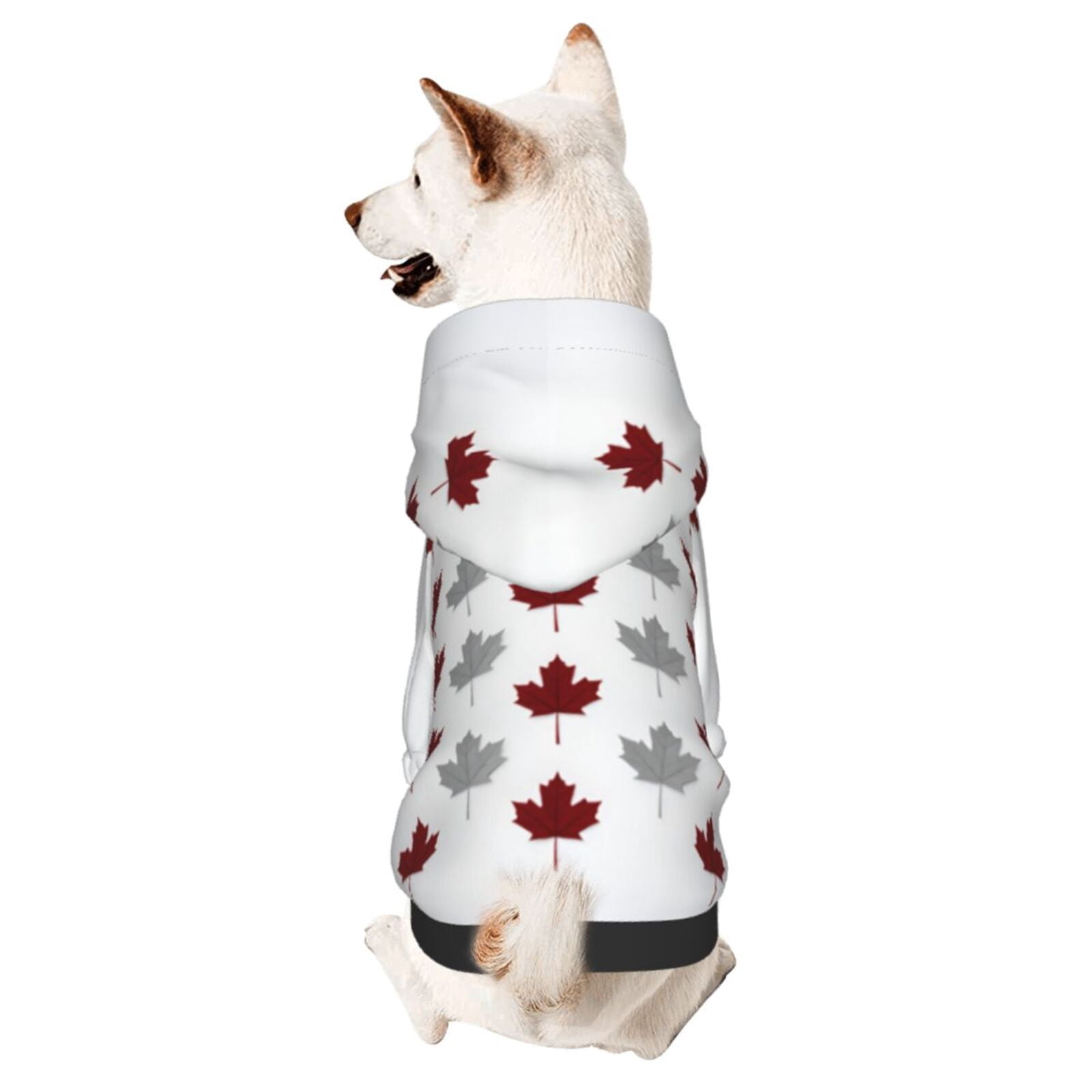 Dog Hoodies Sweatshirts Gray Red Canada Maple Leaf Small Dogs Puppy ...