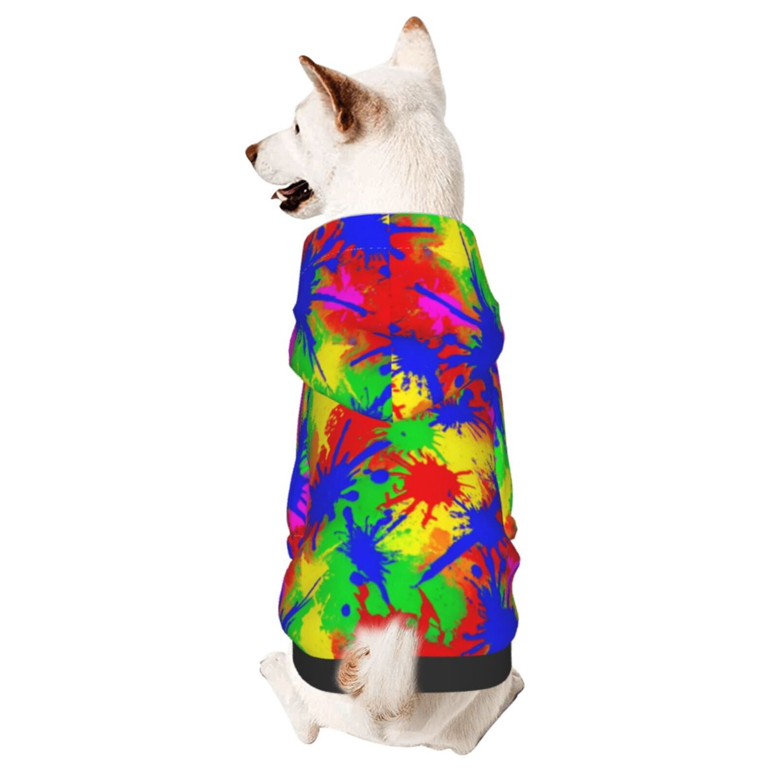Dog Hoodies Sweatshirts Paint Splatter Grunge Small Dogs Puppy Clothes ...