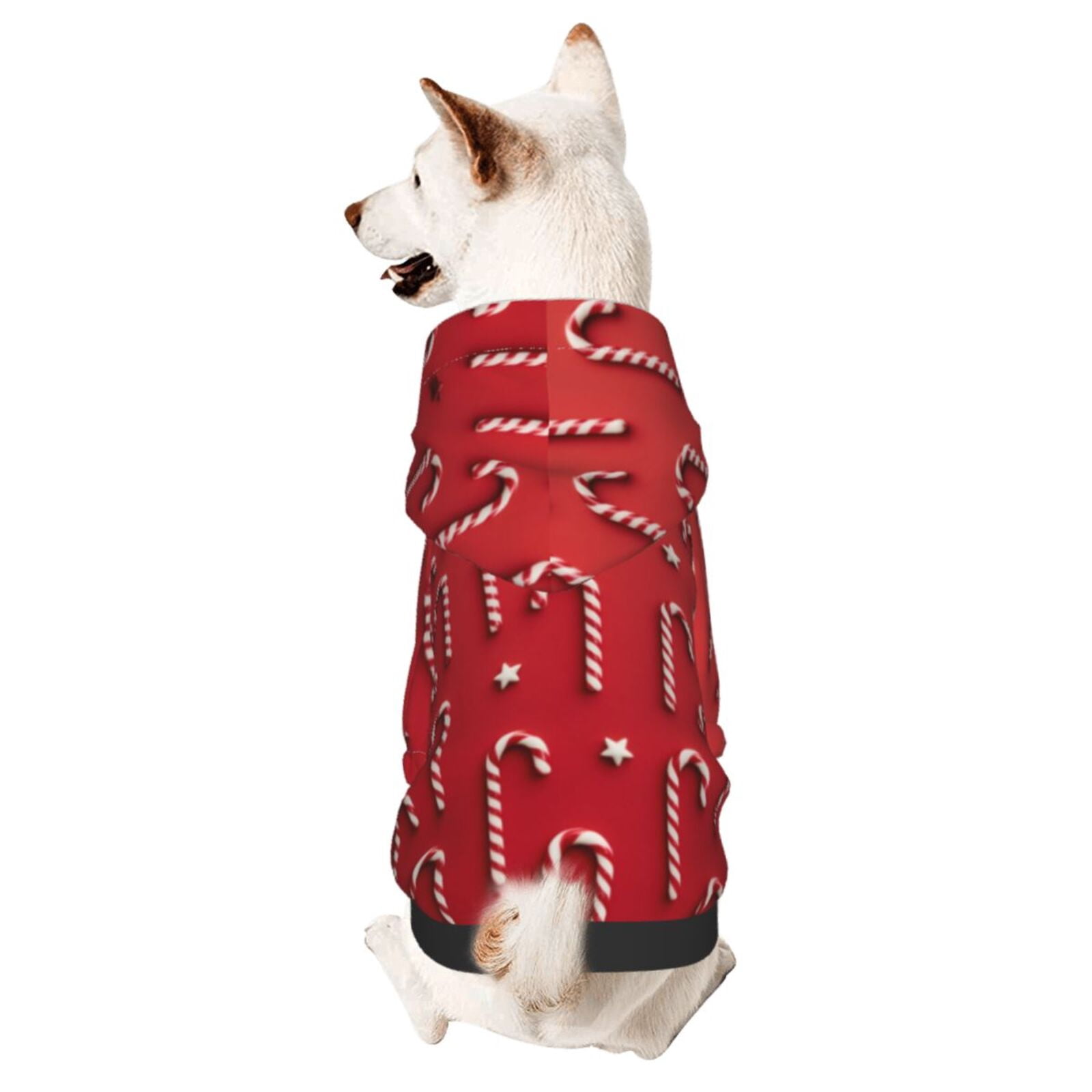 Dog Hoodies Sweatshirts Red Candy Cane Small Dogs Puppy Clothes Coat ...