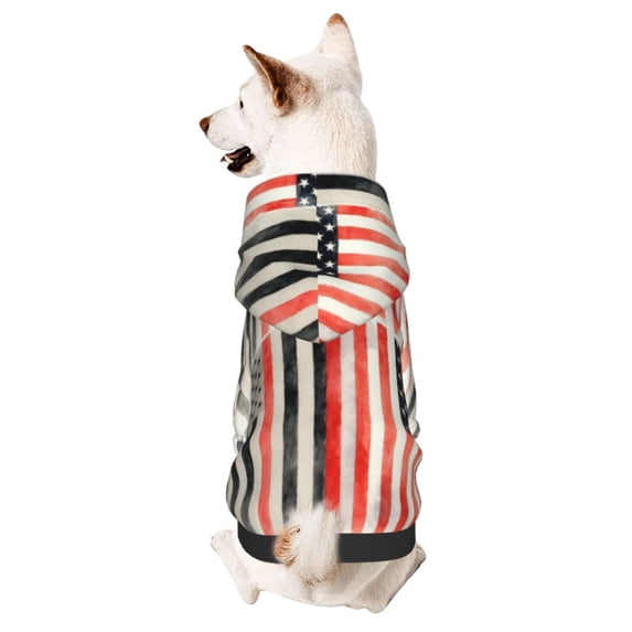 Dog Hoodies Sweatshirts Thin Red America Line Flag Small Dogs Puppy ...
