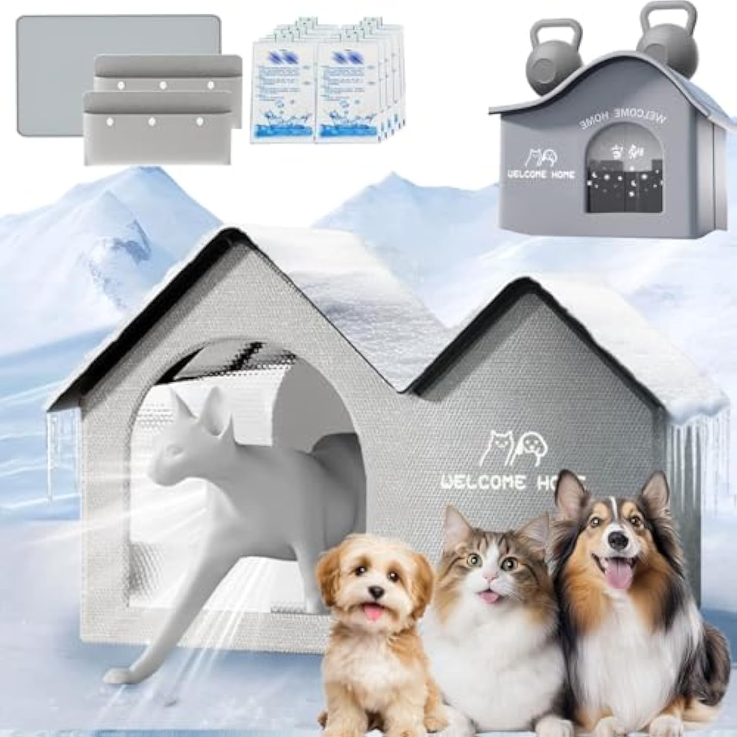 Dog House with Ac, Air Conditioned Dog House, Foldable Insulated Pet ...