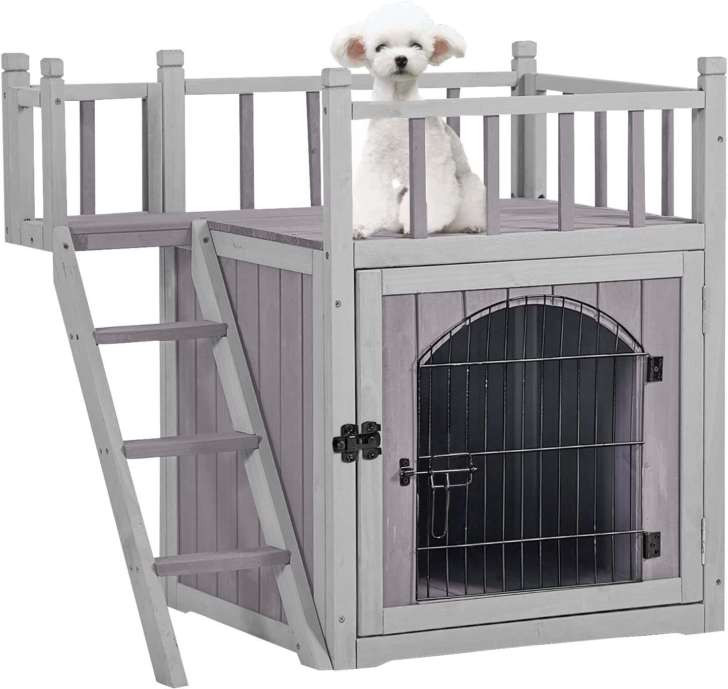 Dog House Feral Cat House Outdoor and Indoor,Pet Houses with Stairs,2 ...