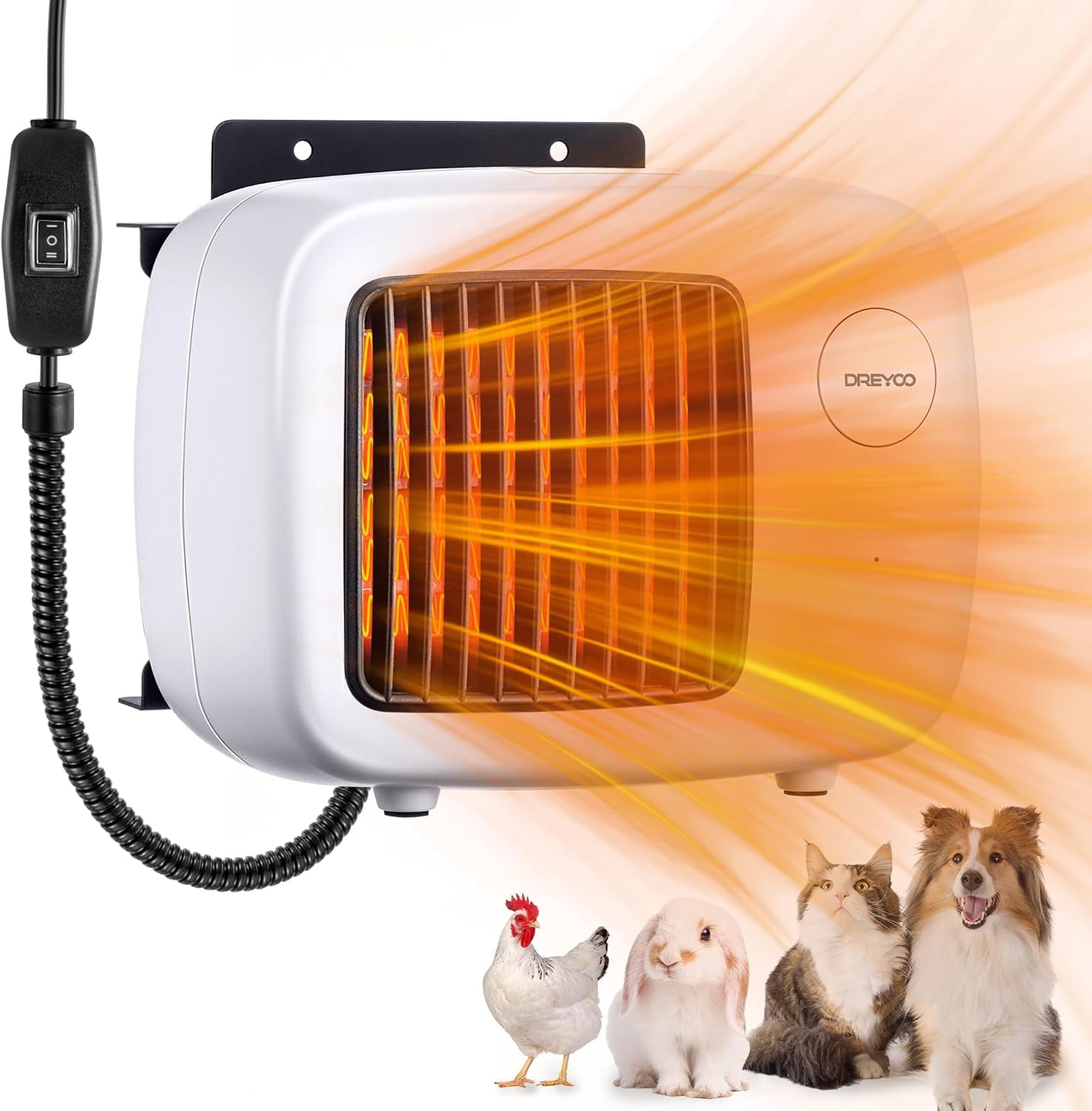 Dog House Heater with Thermostat, Pet House Heater with 6FT Anti Chew ...