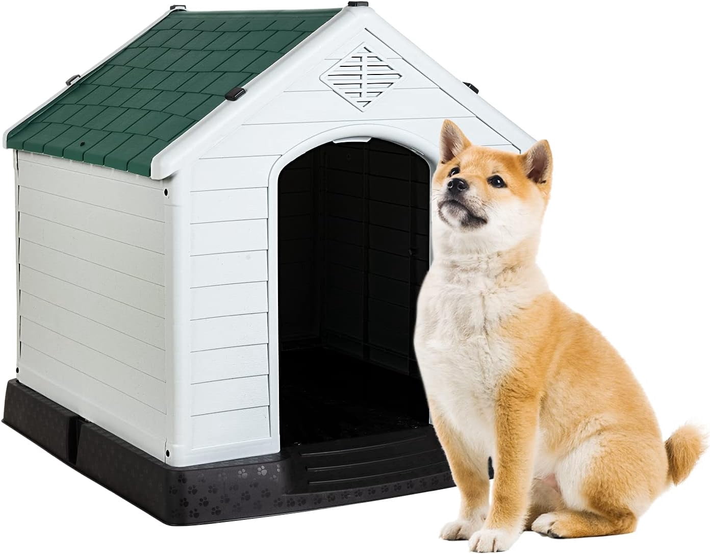 Dog House Indoor Outdoor Insulated Kennel Durable Plastic Dog House for ...