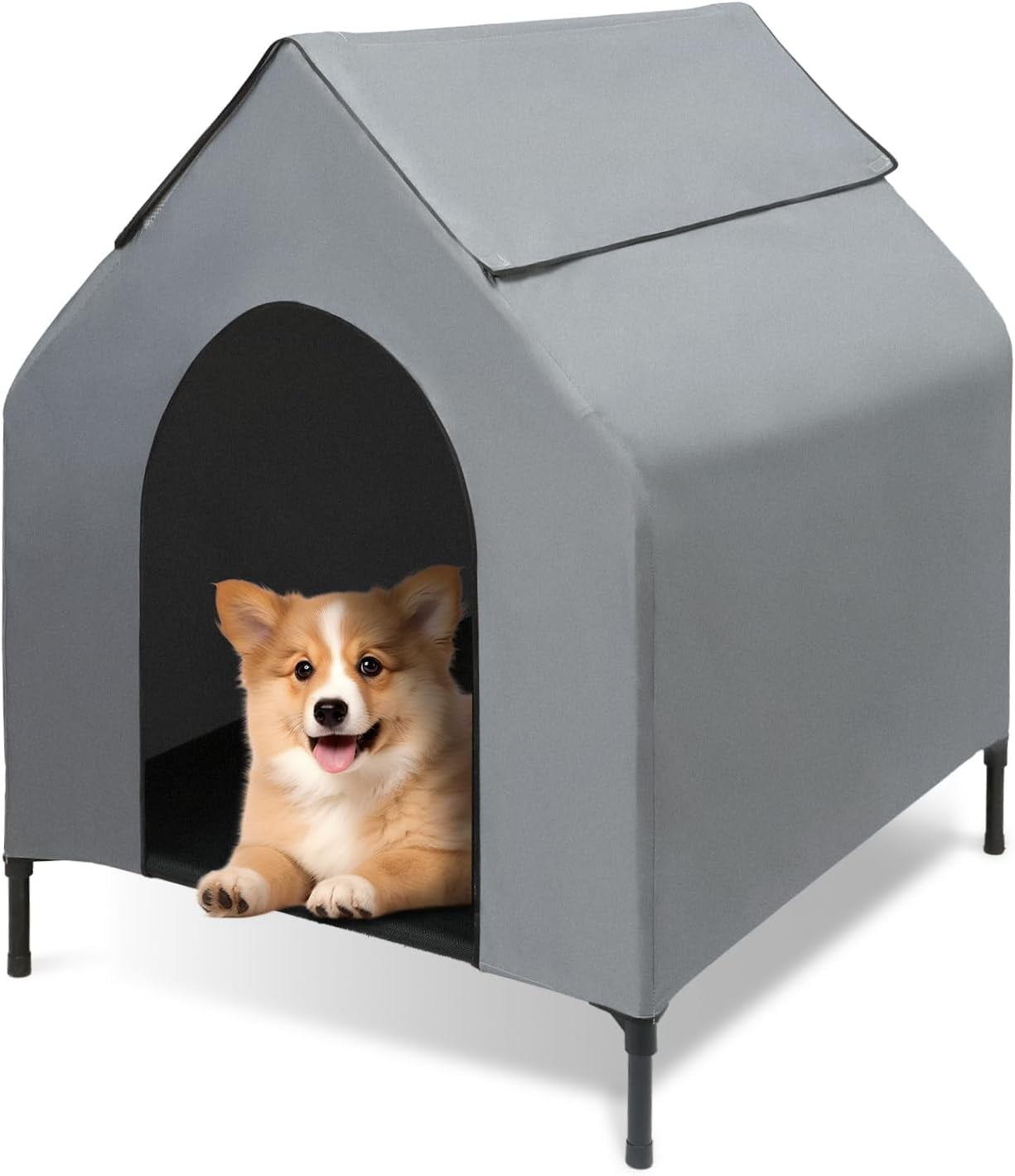 Dog House Outdoor, Dog House for Small/Medium Dogs, Elevated Dog Bed ...