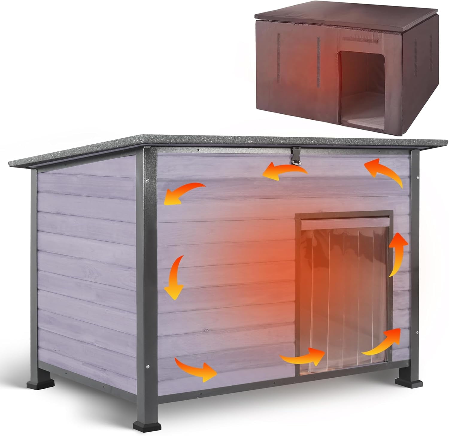 Dog House Outdoor Weatherproof, Sturdy Large Breed Doghouse Anti ...