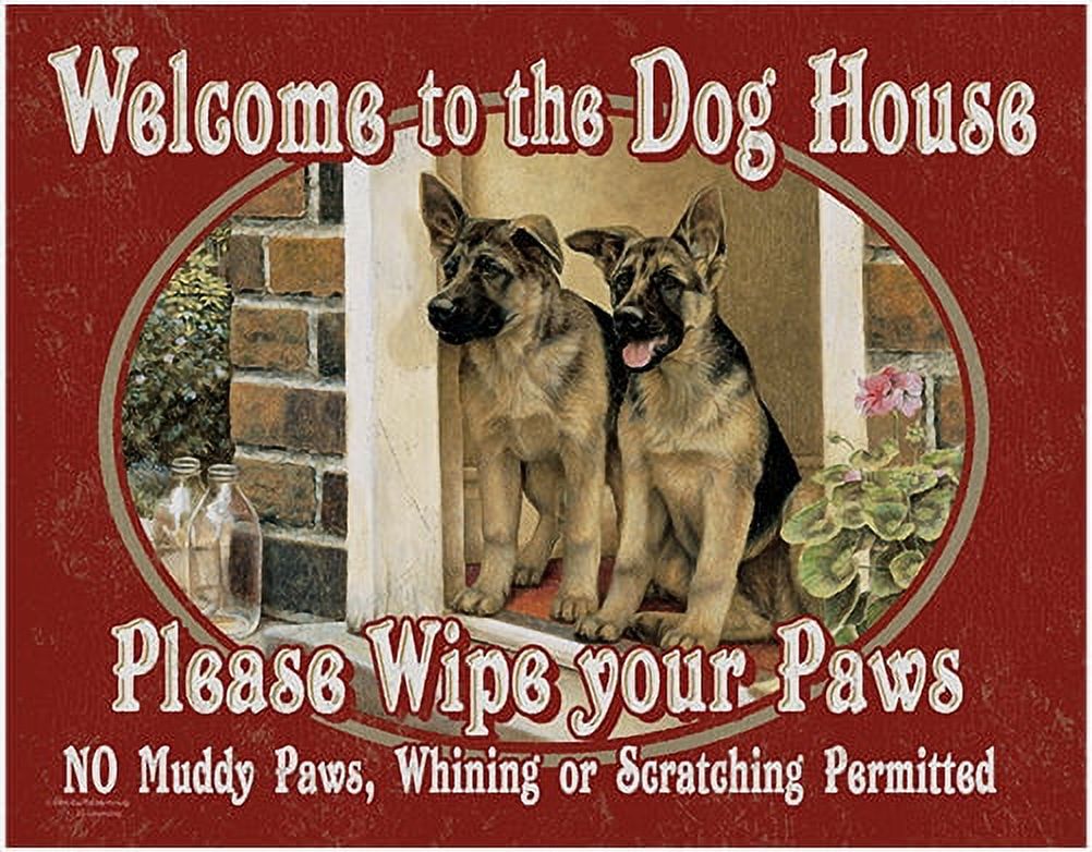 Dog House Wipe Paws Novelty Sign | Indoor/Outdoor | Funny Home Décor ...