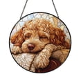 Dog Illustration Glass Suncatcher Window Decor, Stained Glass Style ...