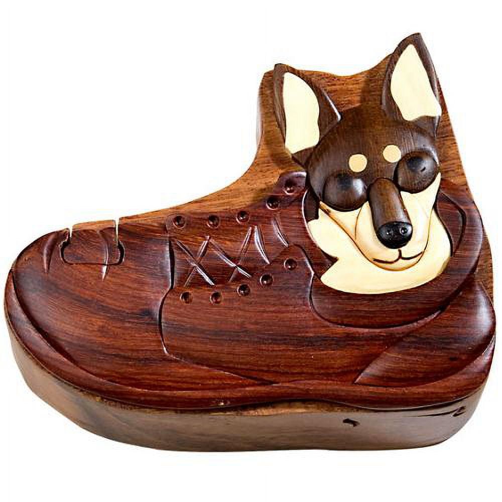 Dog In Shoe - Secret Wooden Puzzle Box - Walmart.com