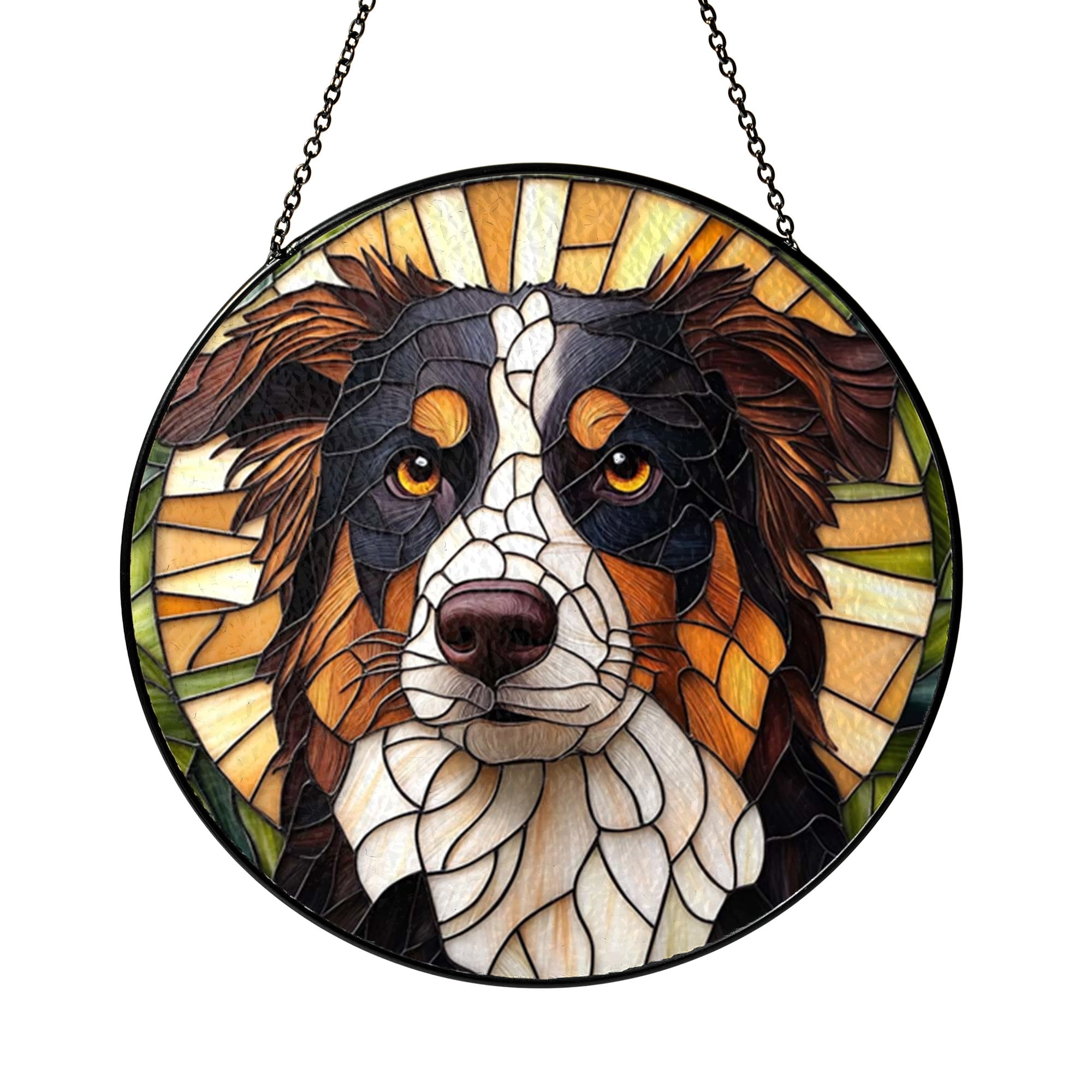 Dog Inspired Decorative Stained Glass Suncatcher, Canine Window Hanging ...