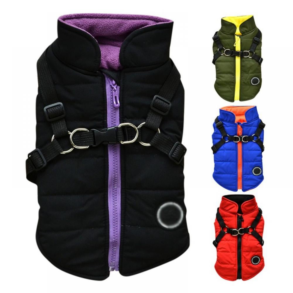 Dog Jacket - Warm Zip Up Dog Vest Jacket Winter Water Resistant Small ...