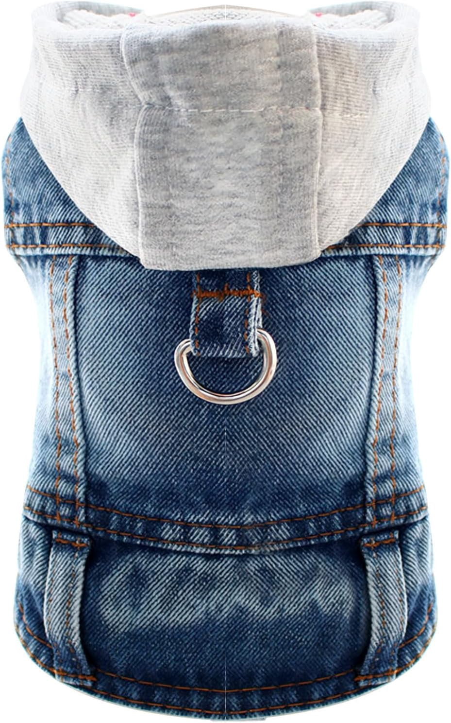 Dog Jean Jacket with D-Ring Blue Denim Coat Dogs Outfits for Small Dogs ...
