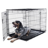 Petmaker 42-inch Dog Kennel - Collapsible Cage, Front, Side Access with ...