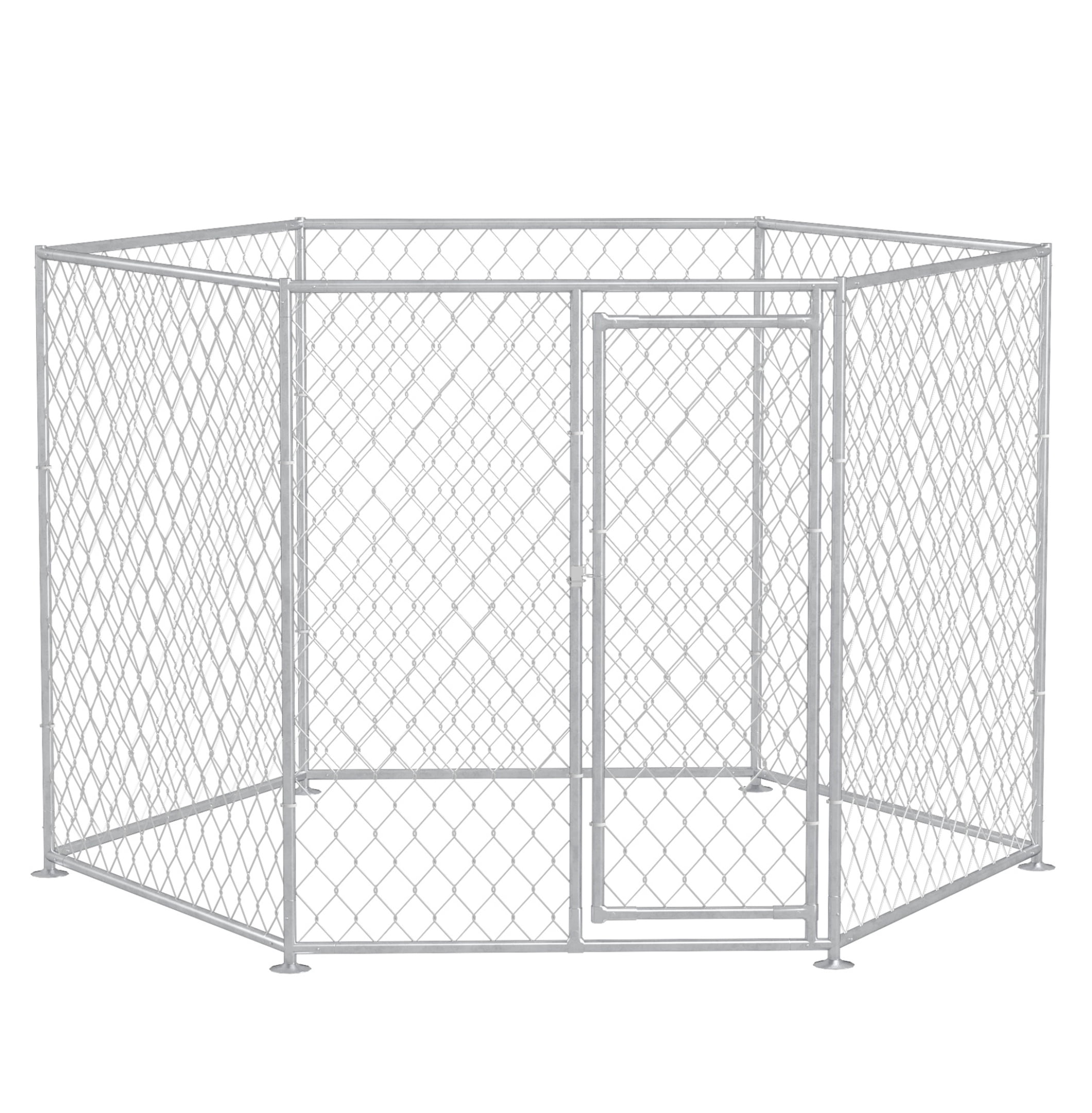 Dog Kennel 9.2'x8'x5.6', Outdoor Run Lockable Door Large Dogs Silver ...