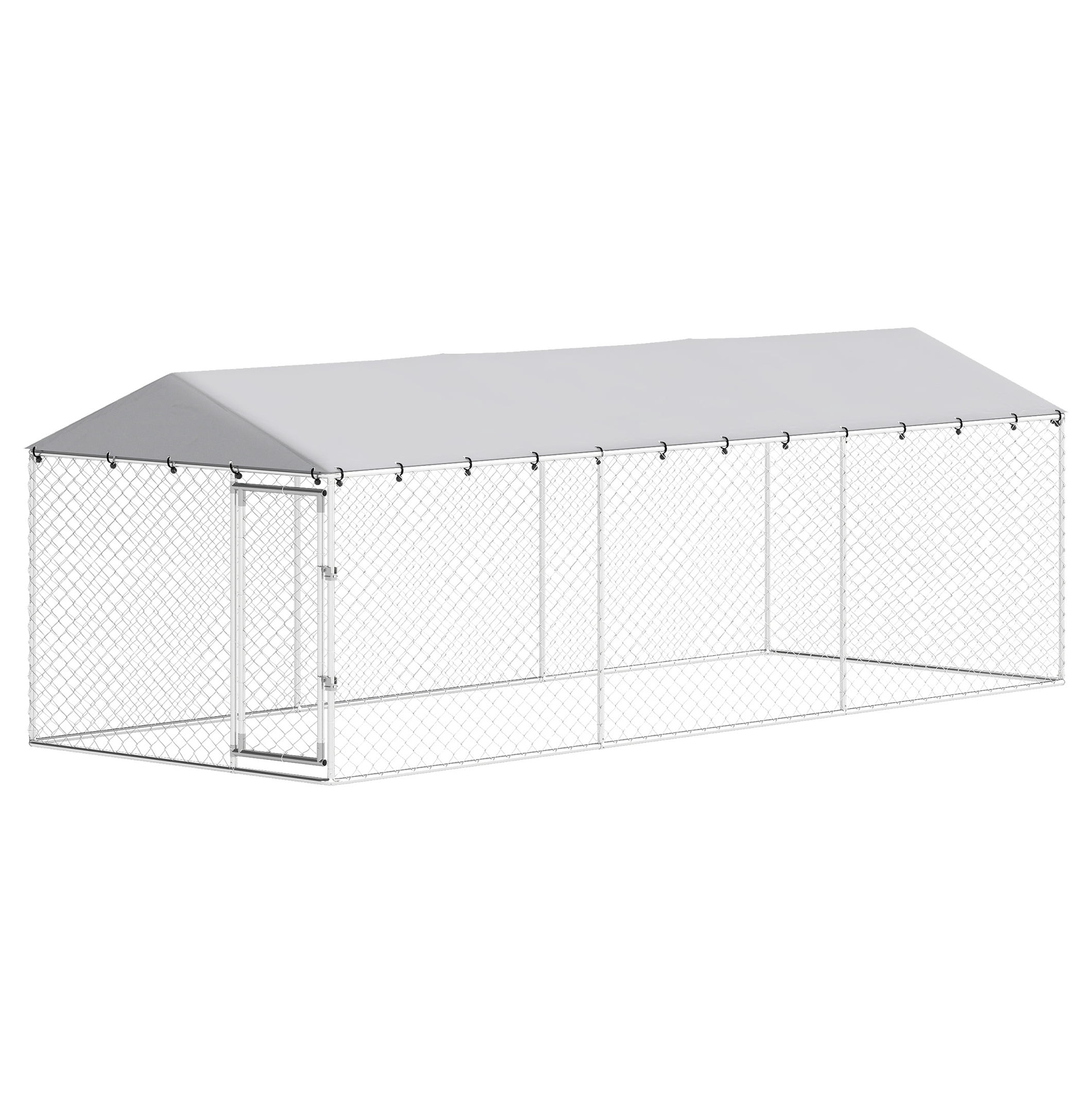 Dog Kennel Outdoor 20x7.5x6.5ft, Heavy Duty Steel Dog Run with ...